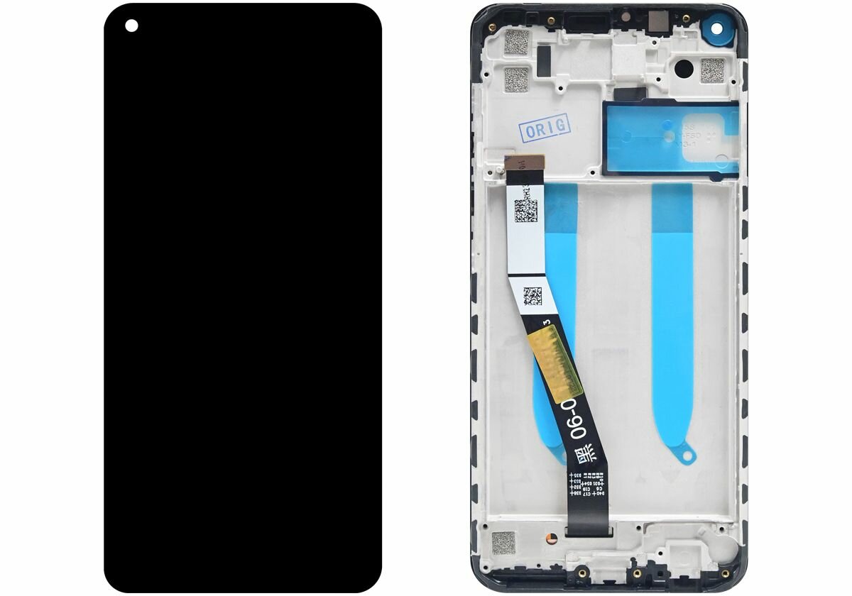 Дисплей для Xiaomi Redmi Note 9 (M2003J15SG) в рамке (черный) премиум