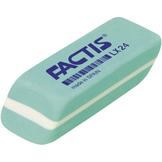 Ластик Factis LX 24 (Испания), 55х20х12 мм, зеленый, прямоугольный, скошенные края, мягкий, CPFLX24