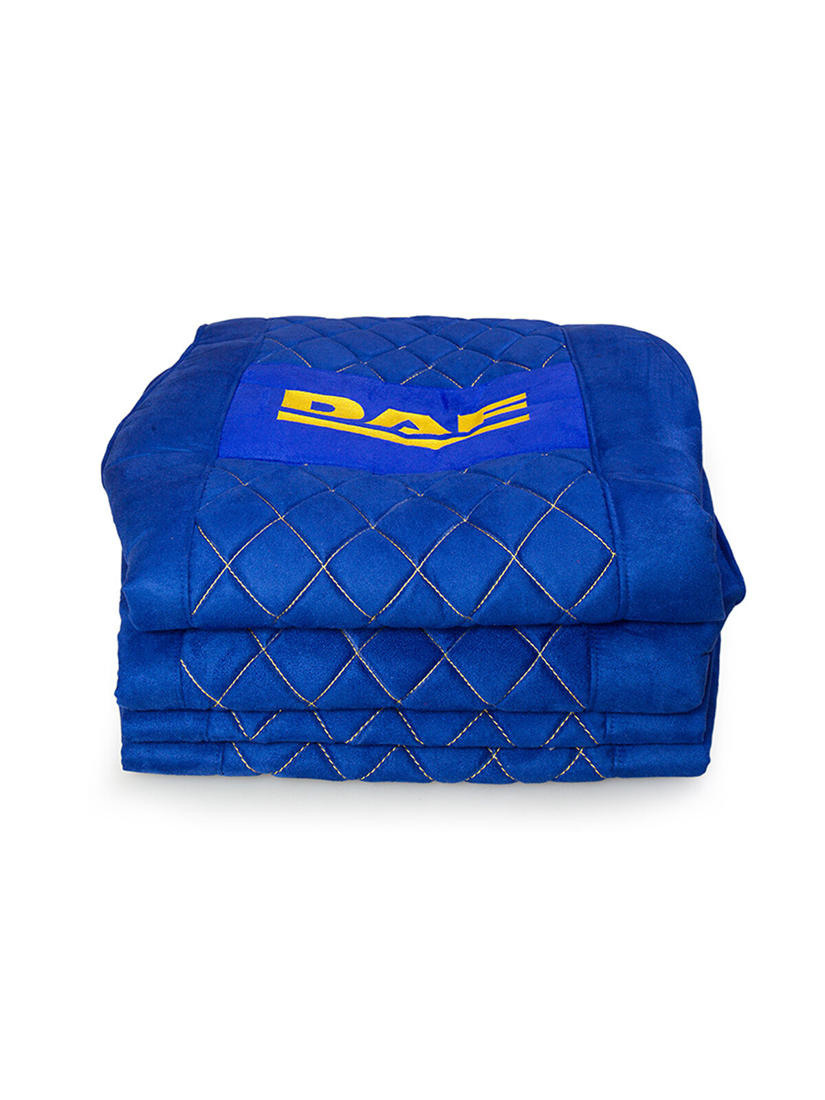 Чехлы на сиденья для грузовиков для DAF XF105 после 2012г. (2 ремня; 2 высоких сиденья). Ткань Alicante. Вышивка. Сделано в России. (18704)