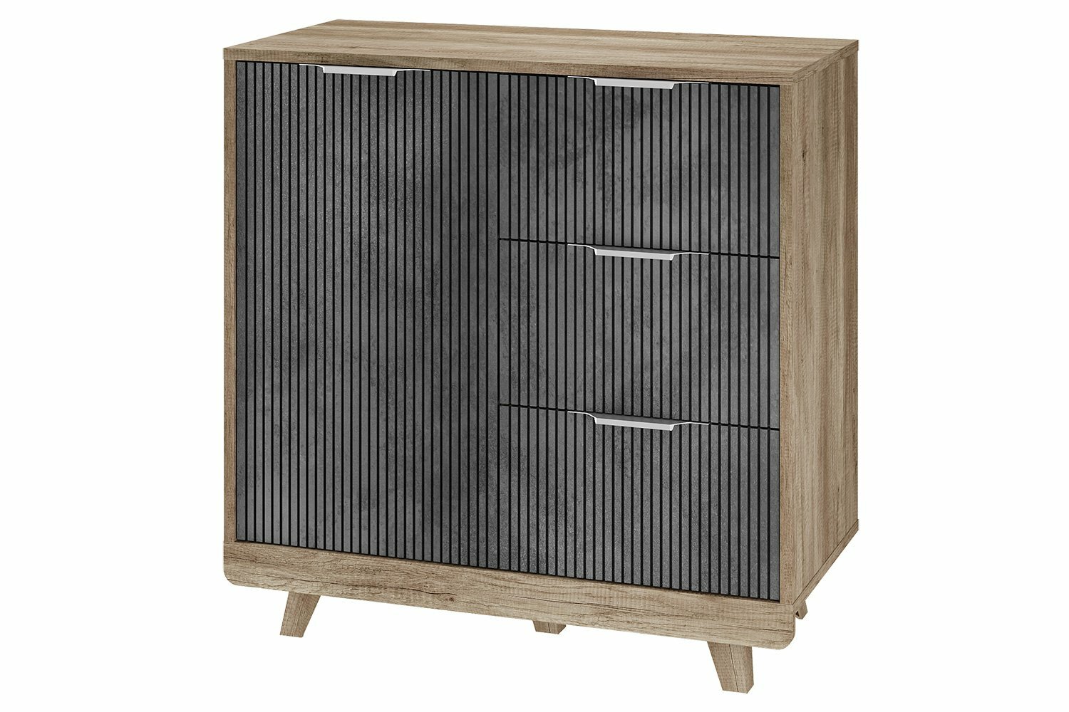 Комод напольный Hoff Мегаполис, 81,8х82,8х40,4 см, МДФ/ЛДСП, цвет графит, дуб Каньон