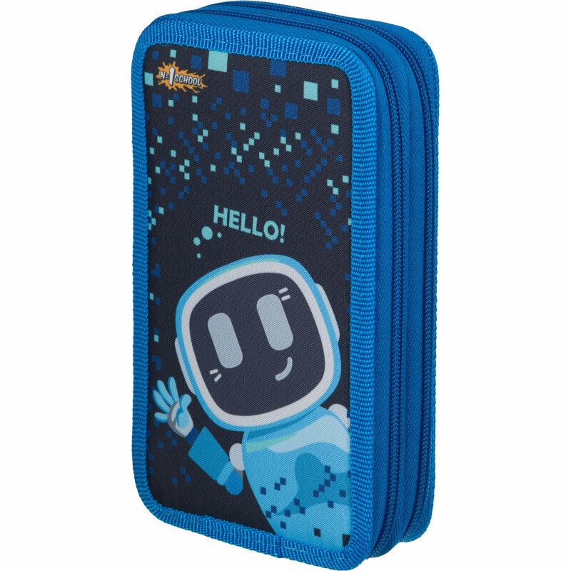 Пенал Robot Hello 2 отд, ткань, 190х110 мм, ПКТ 11-20, 1716456