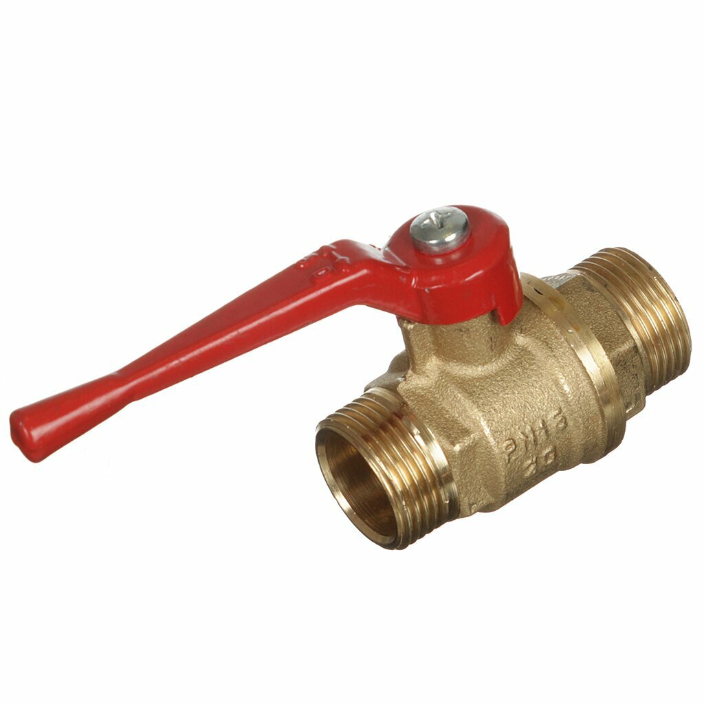 Кран шаровый для воды БАЗ 3/4 дюйма, ш-ш, ручка, красный, Россия