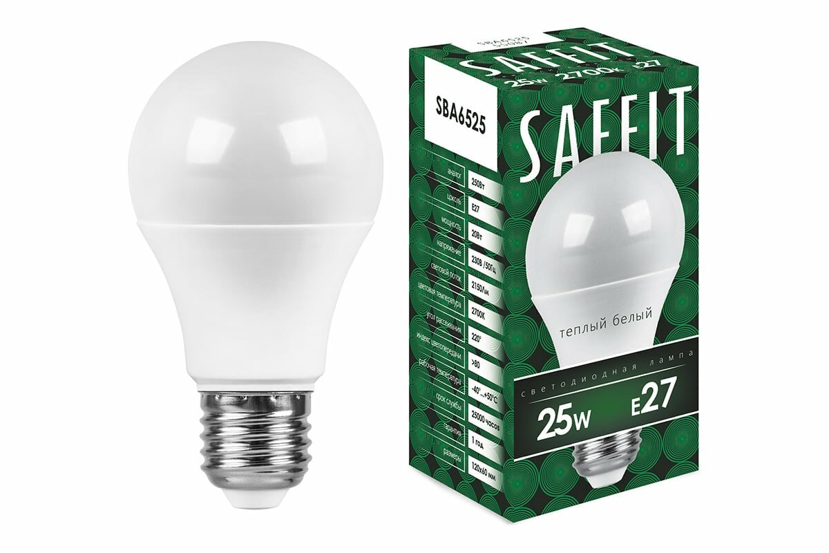 SAFFIT Светодиодная лампа 25W 230V E27 2700K SBA6525 55087 для домашнего использования