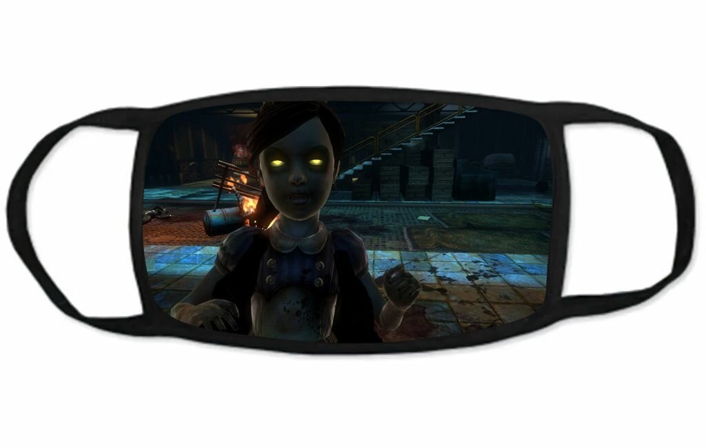 Маска защитная тканевая на лицо BioShock, Биошок №1, Детская - 18 на 10 см