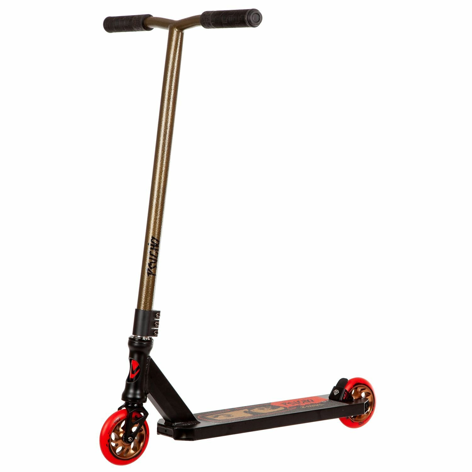 Самокат трюковый NOVATRACK PSYCHO'50, PU колеса 110 мм с алюмин. ободом, жесткость PU 88A, бронзовый