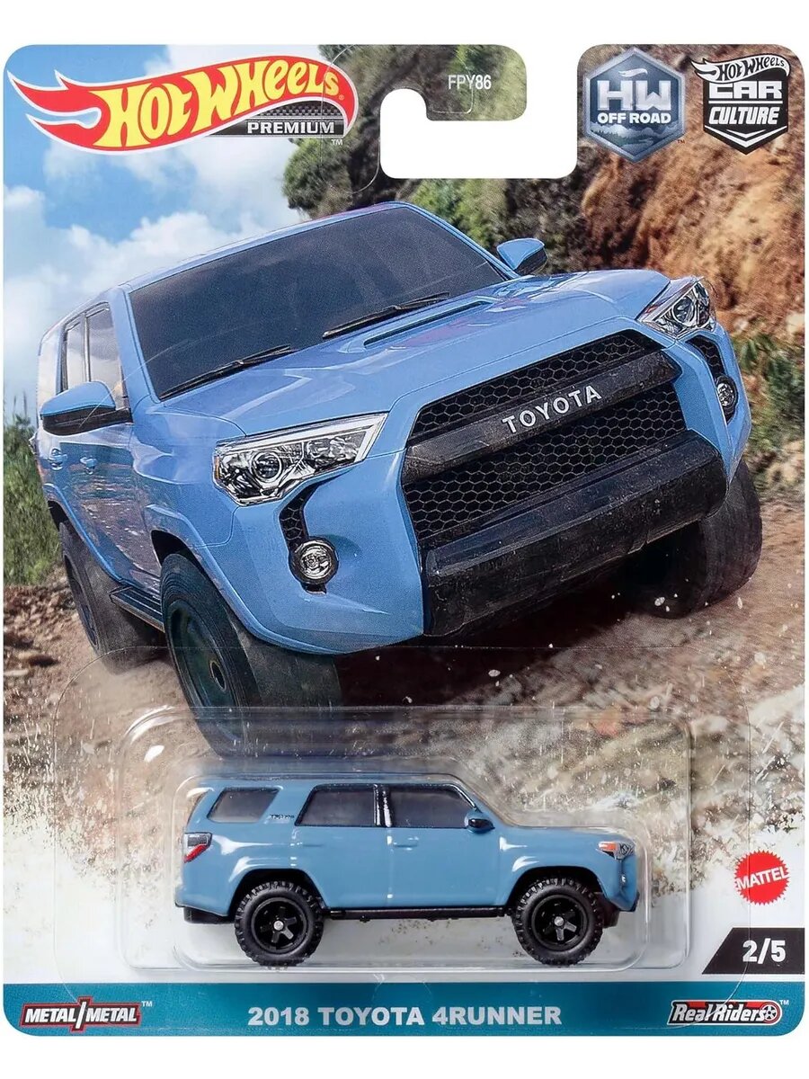 Коллекционная Premium машинка Hot Wheels 2018 Toyota 4Runner Cavalry Blue (коллекция Car Culture 2023, серия HW Off Road, 2/5)