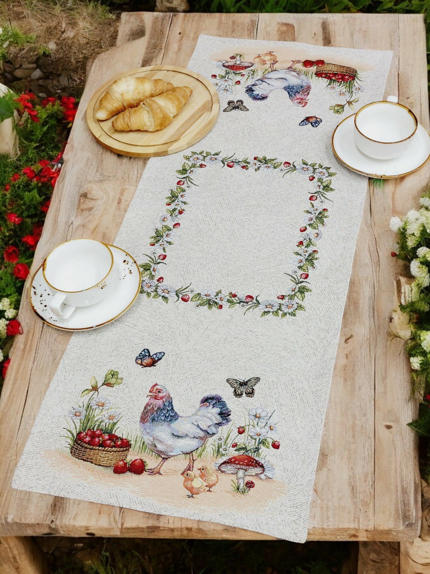 Дорожка для стола Le Gobelin Кантри Петушок 40х100 см