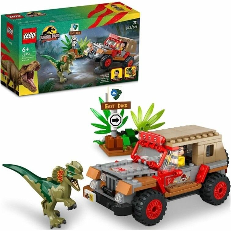 76958 Конструктор Lego Jurassic World Ambush of Dilophosaurus Засада Дилофозавра 211 деталей