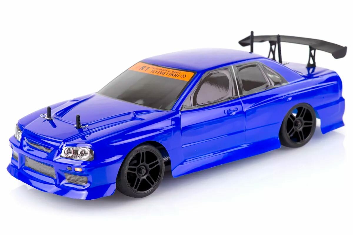 Радиоуправляемая машина для дрифта HSP Flying Fish 1 4WD RTR 1:10 2.4G 9412312330 Blue Skyline R34