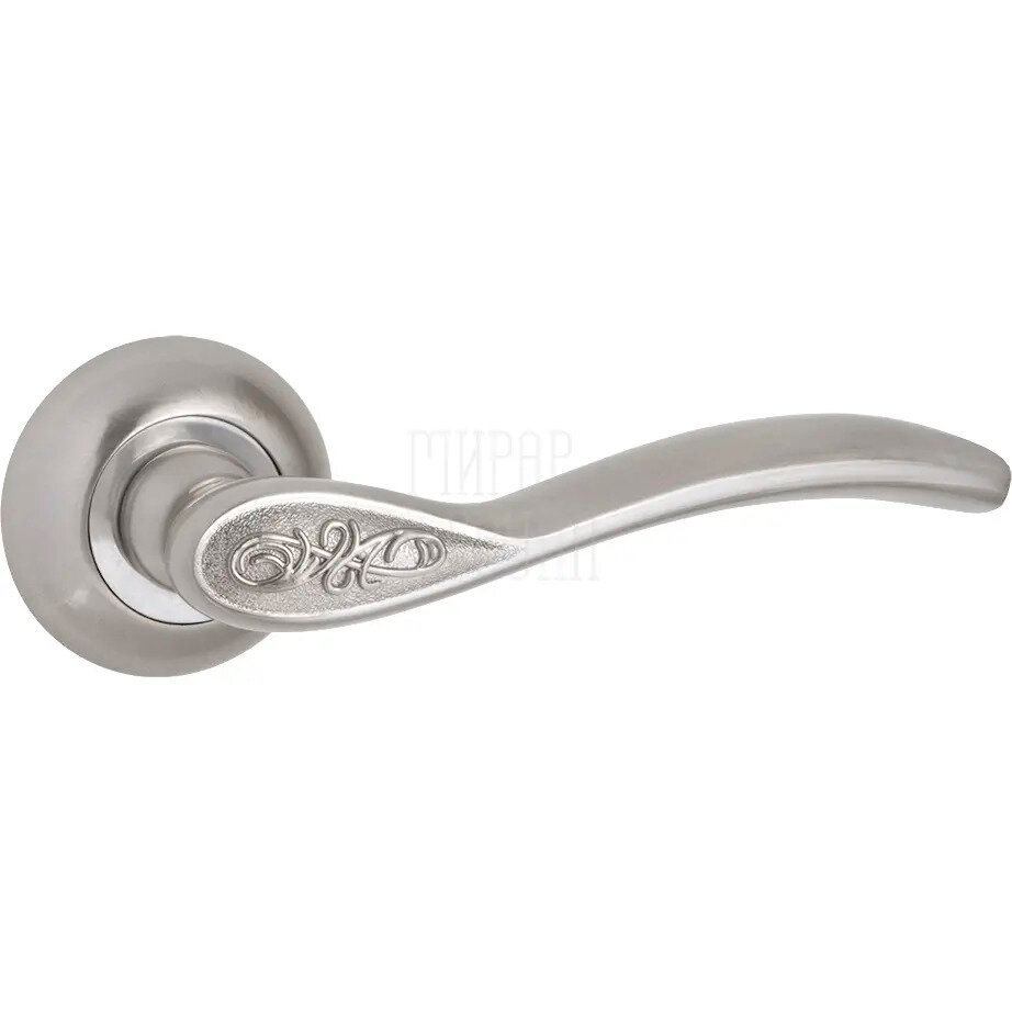 Дверная ручка Ajax (Аякс) на круглой розетке "SILVA" JR хром