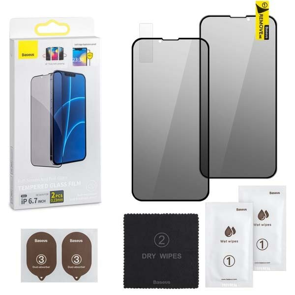 Защитное стекло Baseus iphone13 Pro Max Антишпион Soft Edge 0.3mm 2 шт