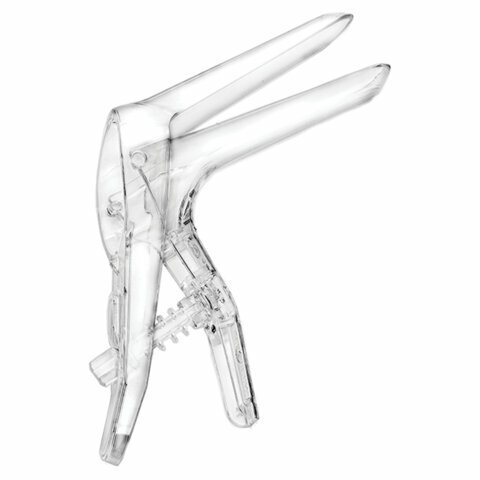 Зеркало гинекологическое одноразовое, размер 2 (M), комплект 60 шт, прозрачное, поворотный фиксатор, юнона