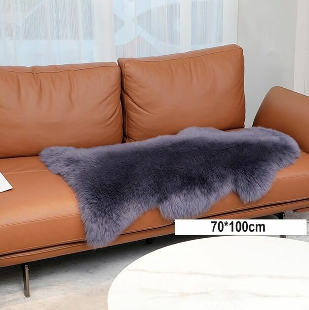 Шкура овечья натуральная, шкура на пол, коврик, накидка на диван,70*100cm