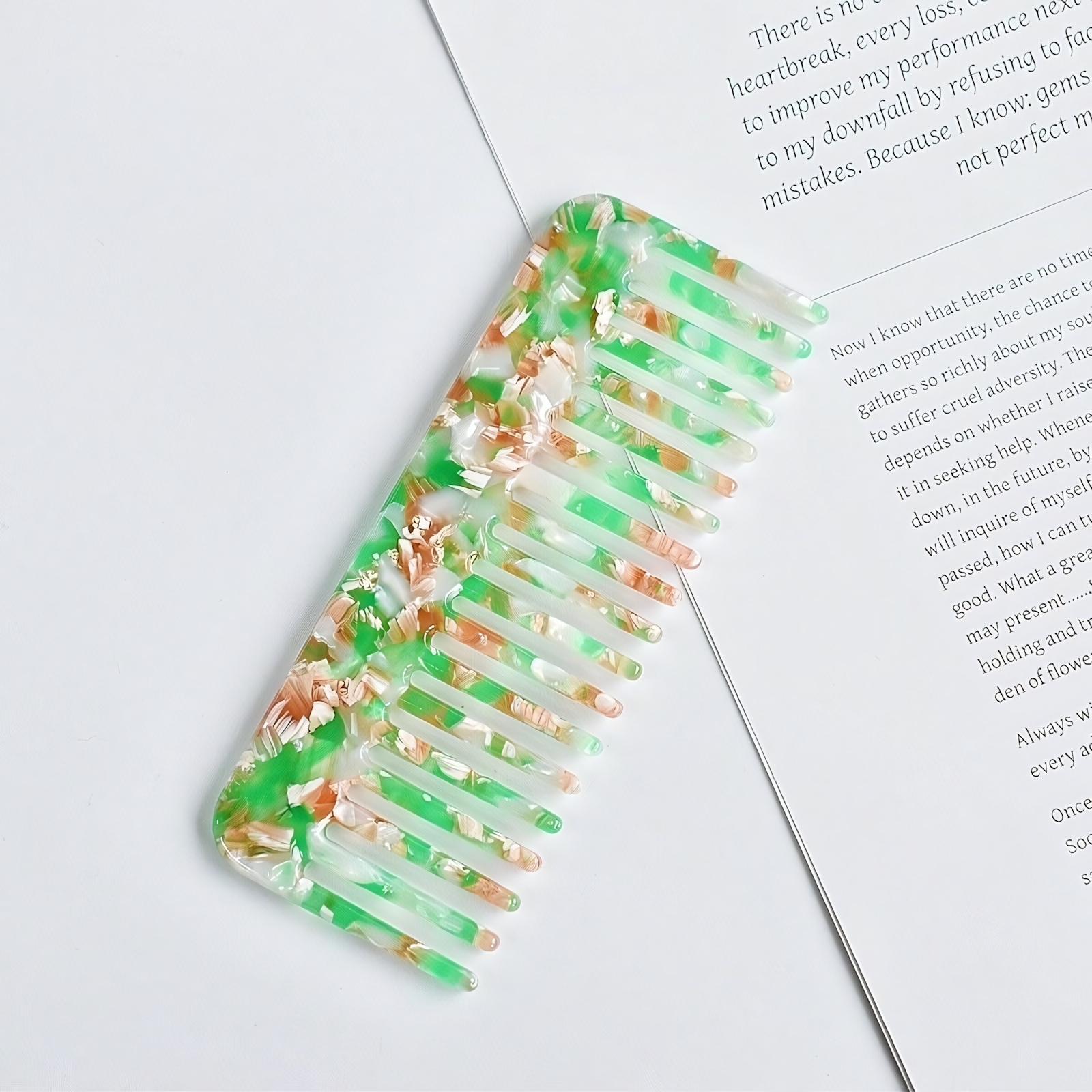 Расческа-гребень для волос 11,8x4,6 см, антистатическая, цвет зеленый