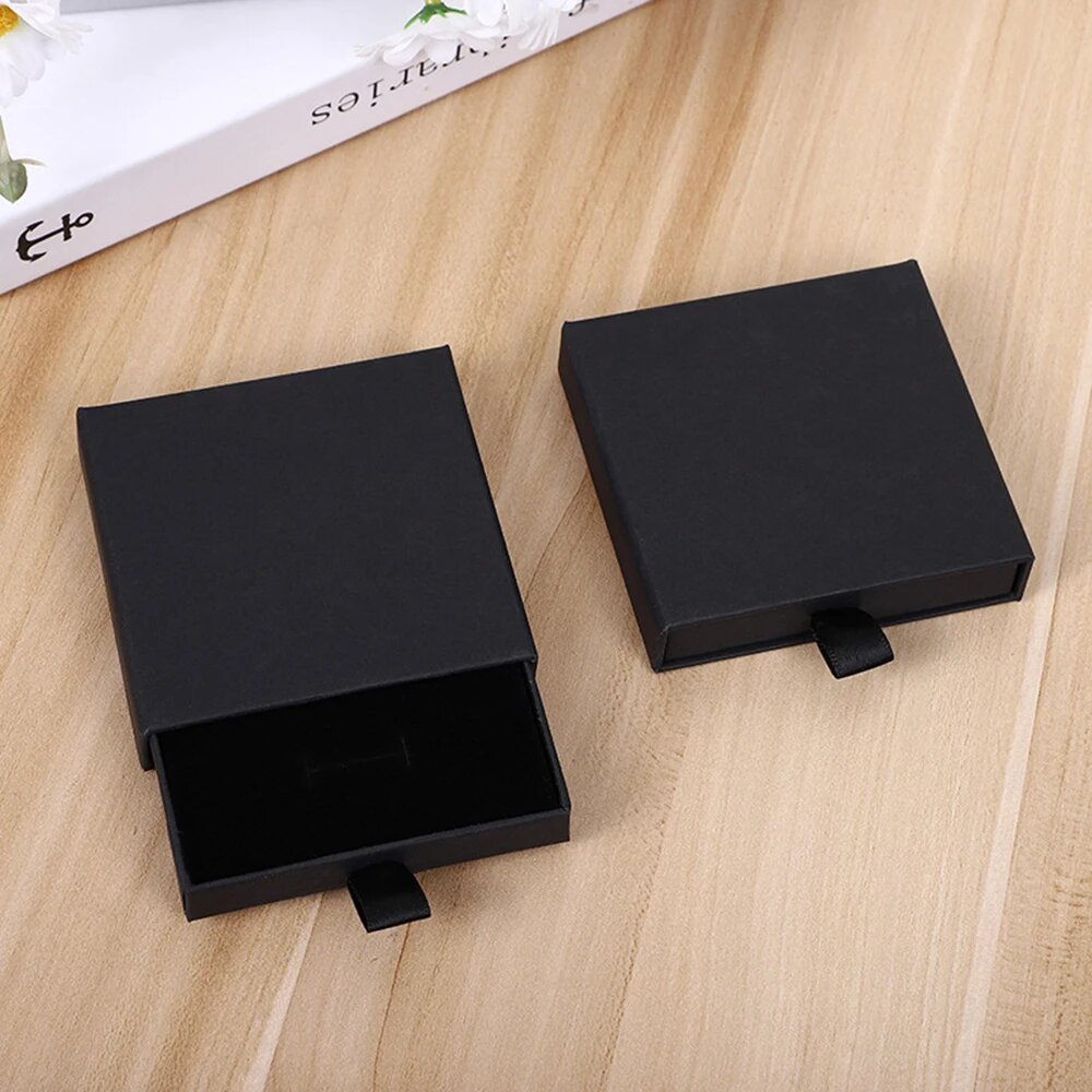 Шкатулка для украшений OPPOHERE из картона Черный, Black 8x8cm