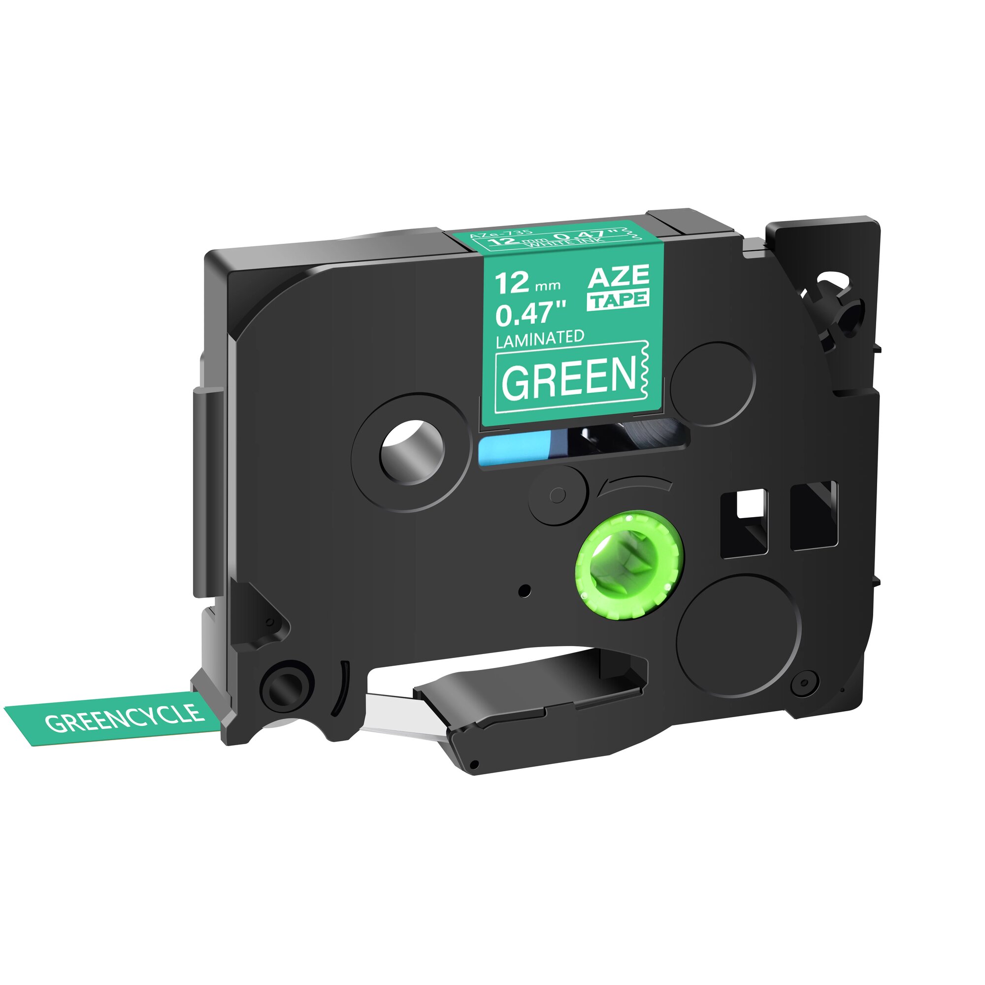Лента для принтера этикеток GREENCYCLE TZE 6 мм, White on Green, 8 м