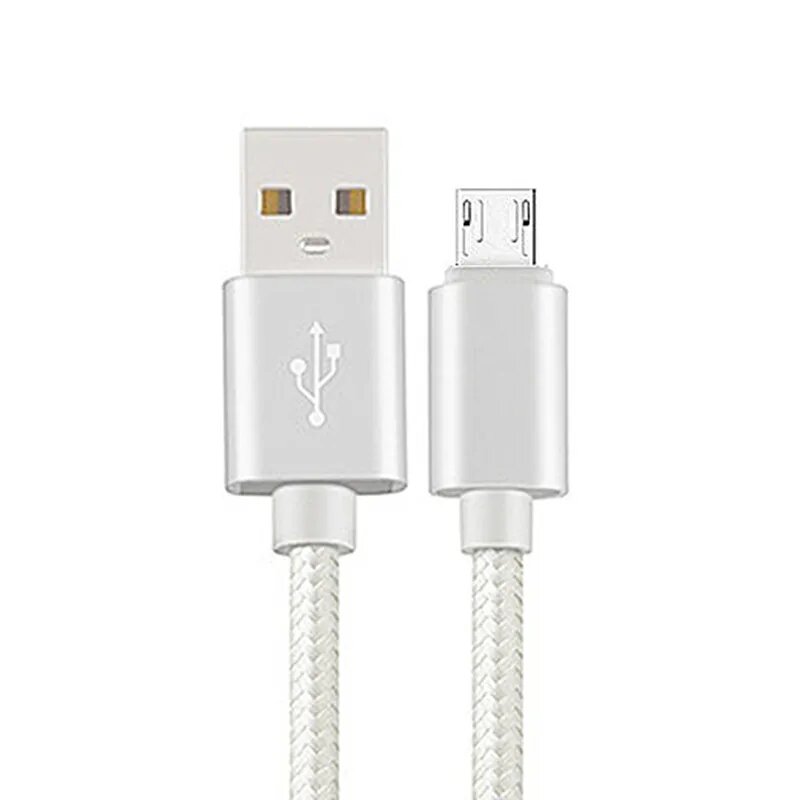 Оригинальные Кабели Micro USB кабель из нейлона устройство для быстрой зарядки с разъемом USB Type-C кабель для передачи данных для Samsung Xiaomi LG Android Micro USB Мобильный телефон кабели 2 м, белый