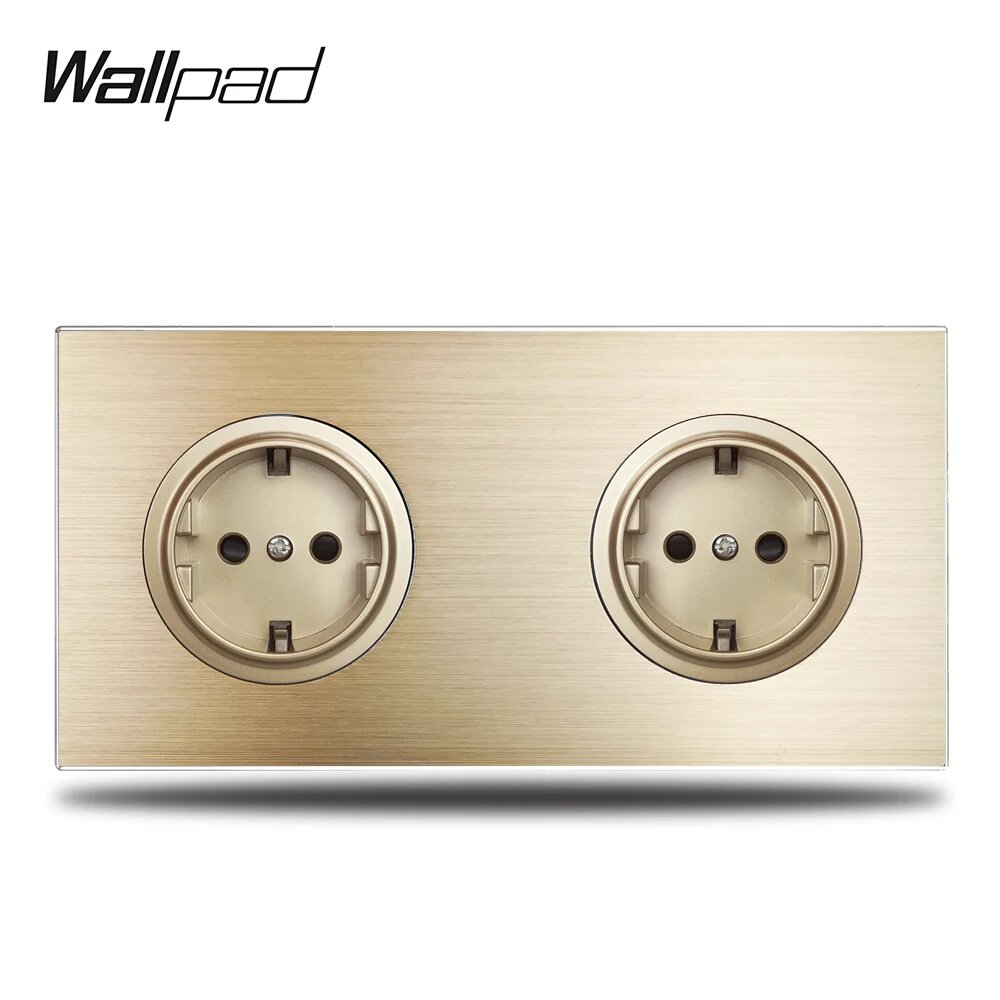 Wallpad L6 золотая электрическая розетка Schuko