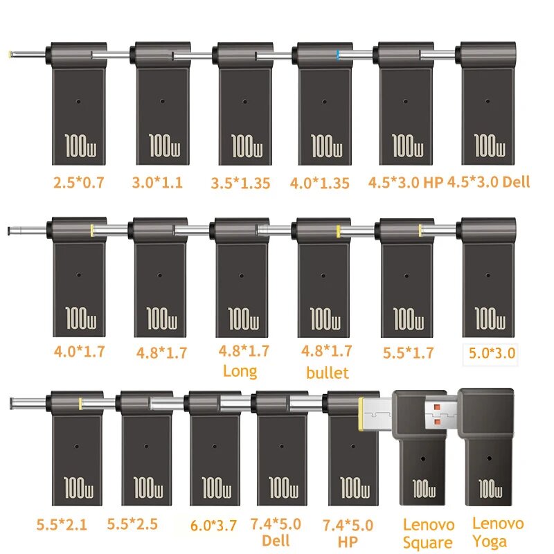Кабель NinthQua USB-C - 5.5x1.7mm, черный