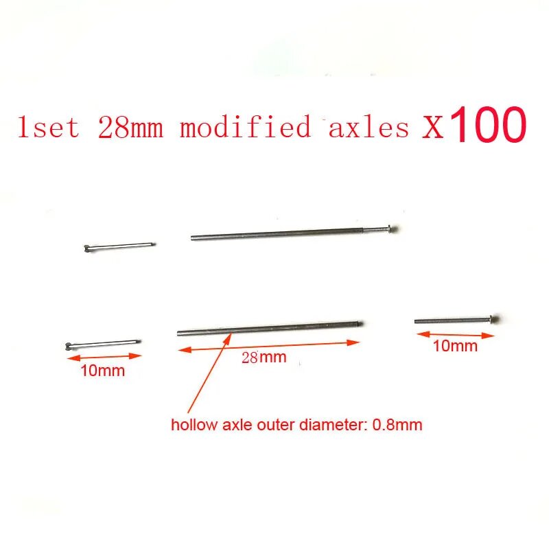Металлические колесные оси 1/64 для моделей автомобилей HW/Matchbox/Tomeca 100sets 28mm axles