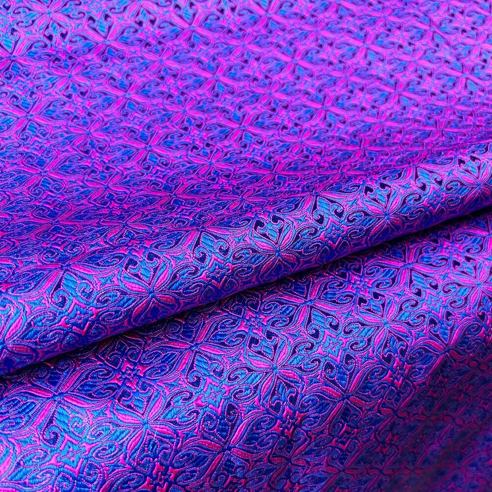 Парча жаккардовая ткань Findohope цветочная 50x75 см Фиолетовый, фиолетовый