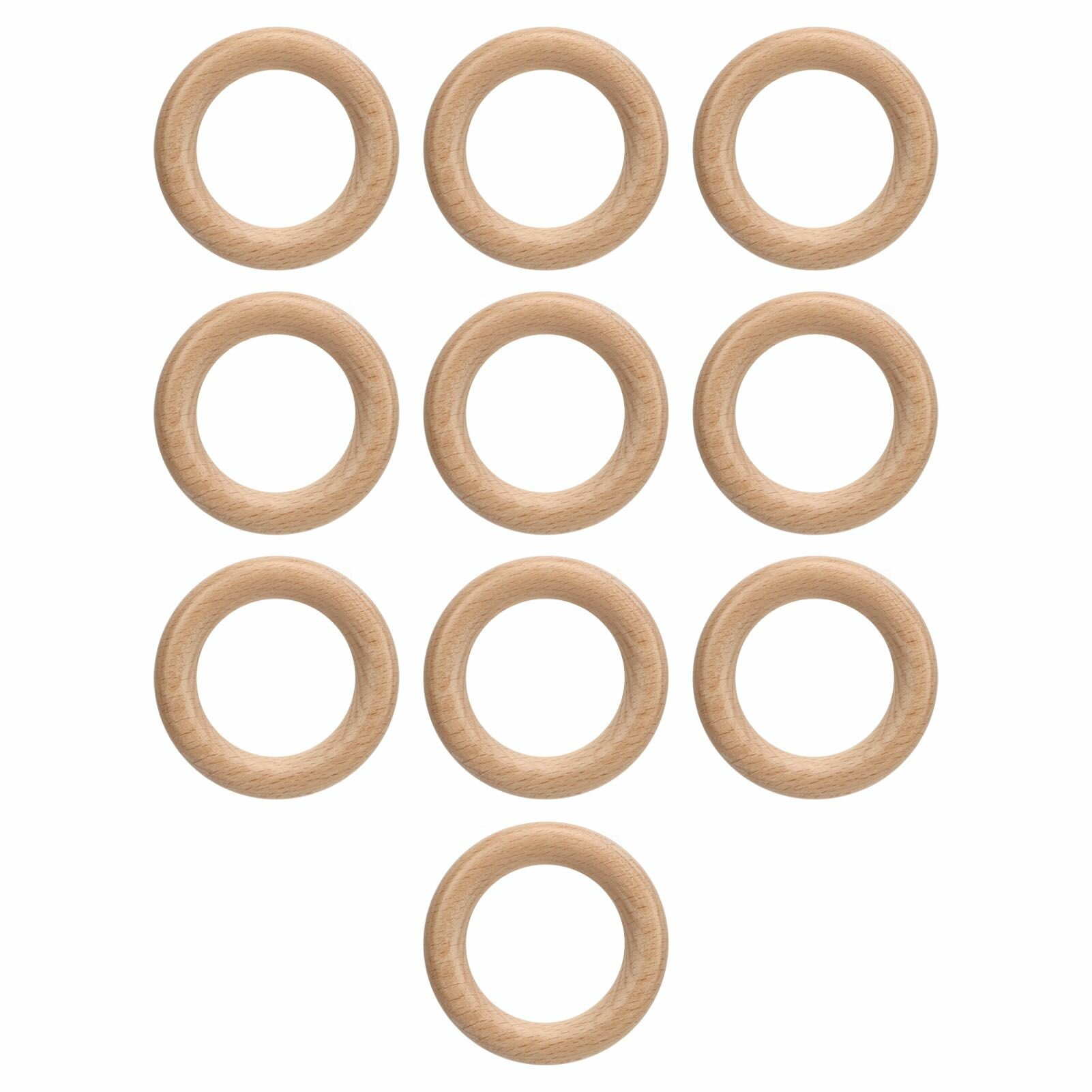 Деревянные кольца 10шт (натуральное дерево, 8 см)