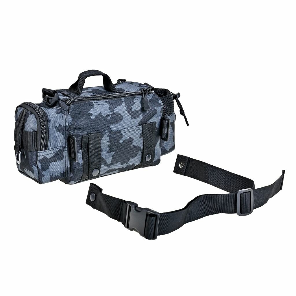 Зеленая Темно-ночная камуфляжная сумка для рыболовных снастей, Аксессуаров, Поясная сумка через плечо-Темная ночь