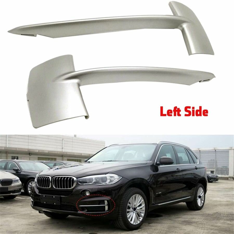 2 передние решетки бампера, накладка для bmw x5 f152014-2017 гг, серебристый abs