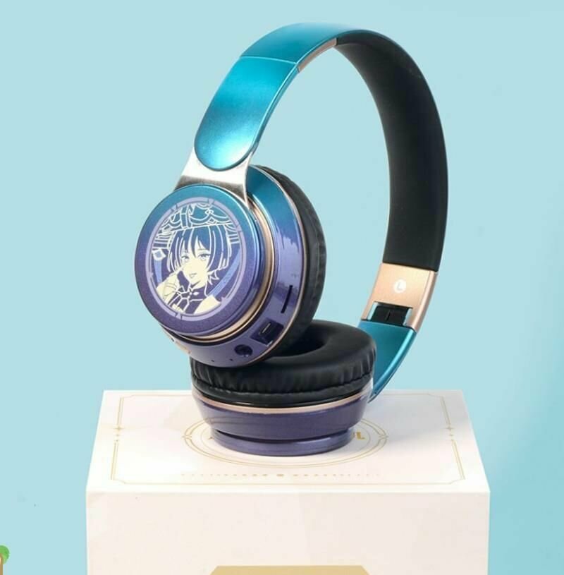 Беспроводные накладные Bluetooth - наушники Genshin Impact, персонаж Странник из игры Геншин Импакт