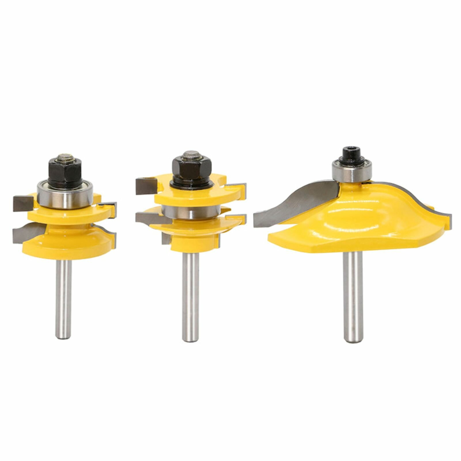 3 шт. 1/4 дюйма фрезы с хвостовиком для фрезерования поднятой панелью двери шкафа, деревянной мельницы
