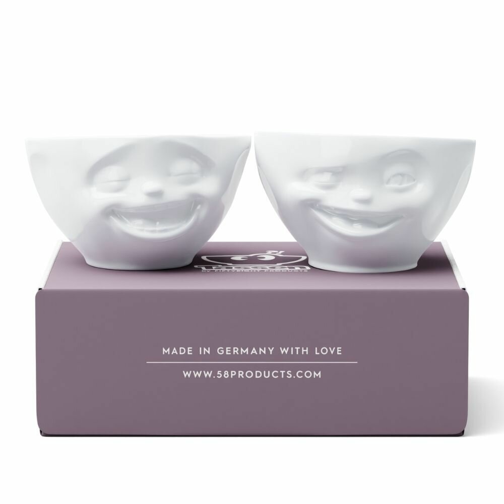 Набор пиал Tassen "Смех и подмигивающая", фарфор, 2 шт, 200мл