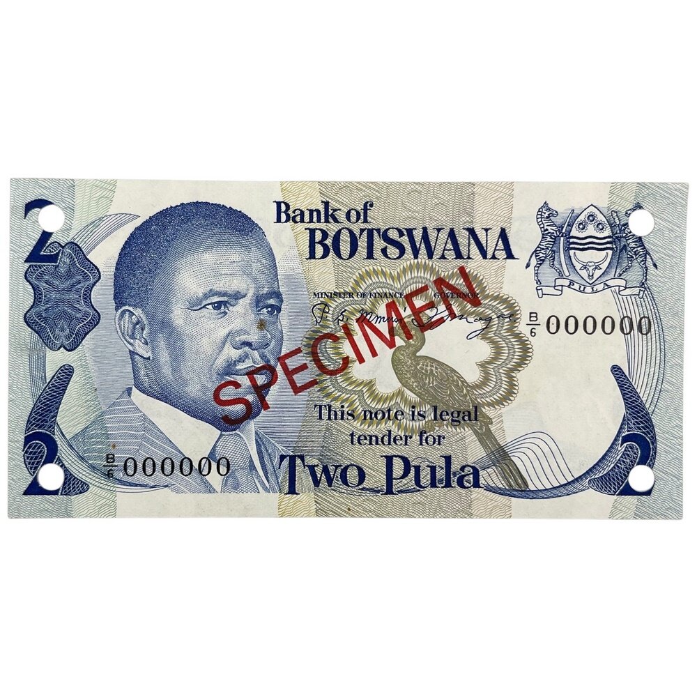 Ботсвана 2 пулы 1982 г. Specimen (Образец) (Серия B-6)