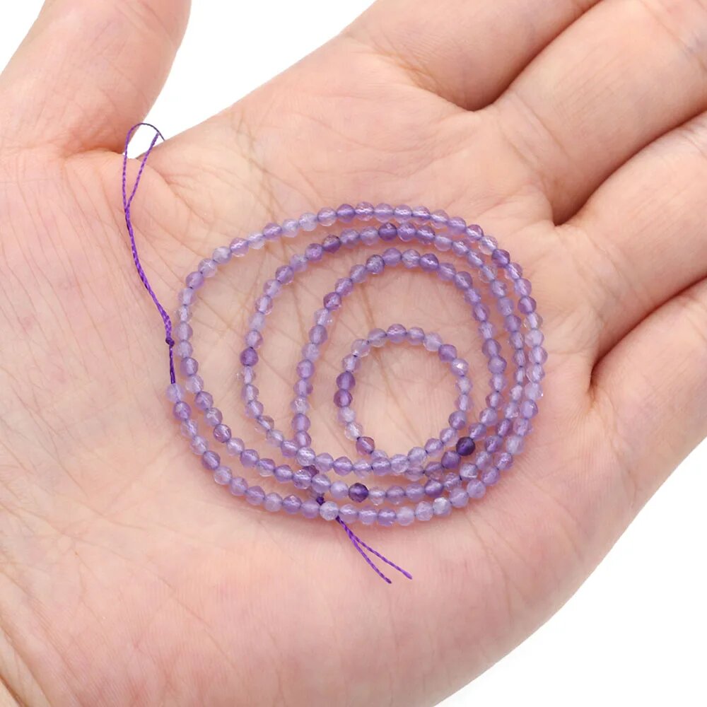 Бусины из турмалинового сапфира 2-4 мм, 125 шт. Фиолетовый, 3mm, Amethyst