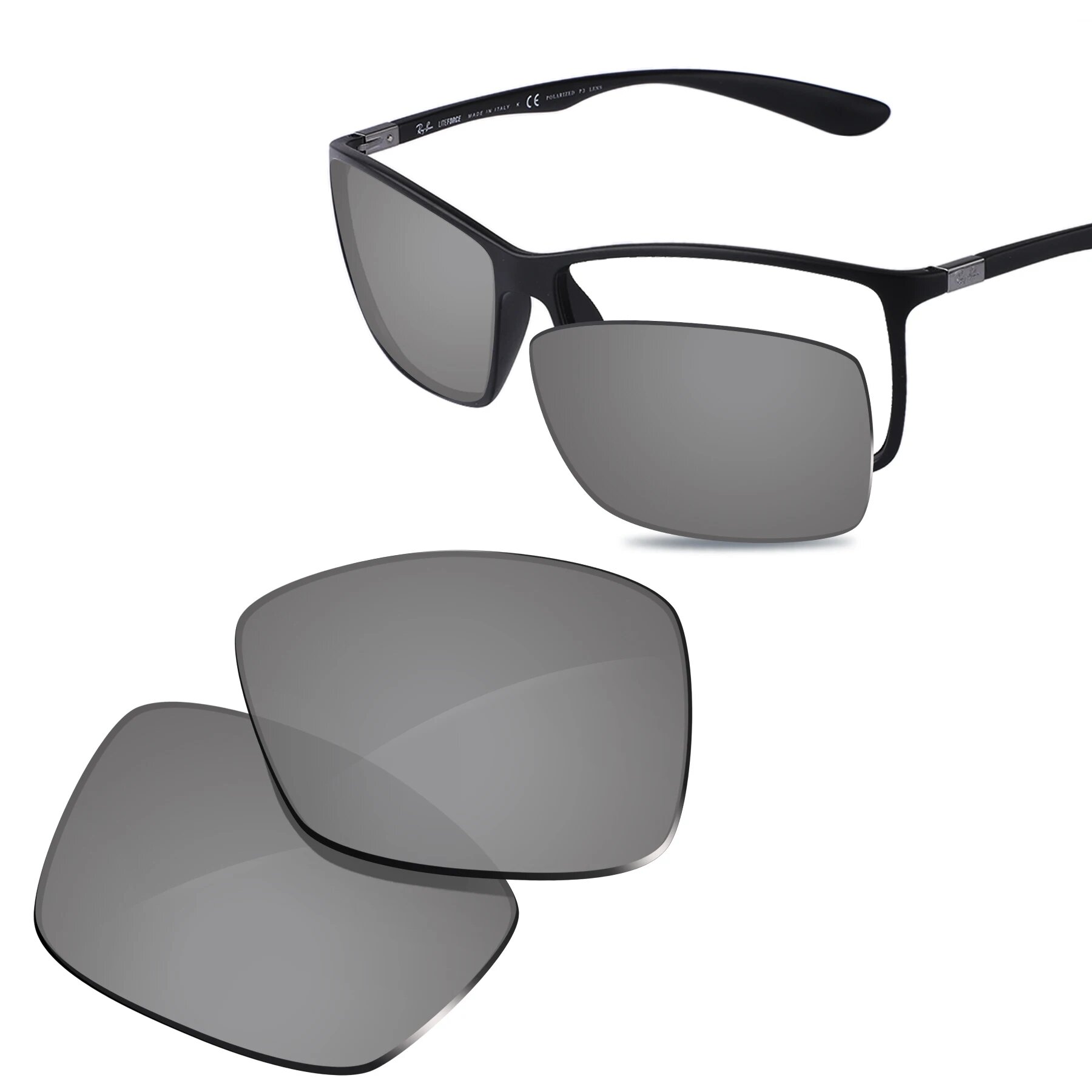 Сменные поляризационные линзы Metallic Silver Mirr для Ray-Ban RB4179-62