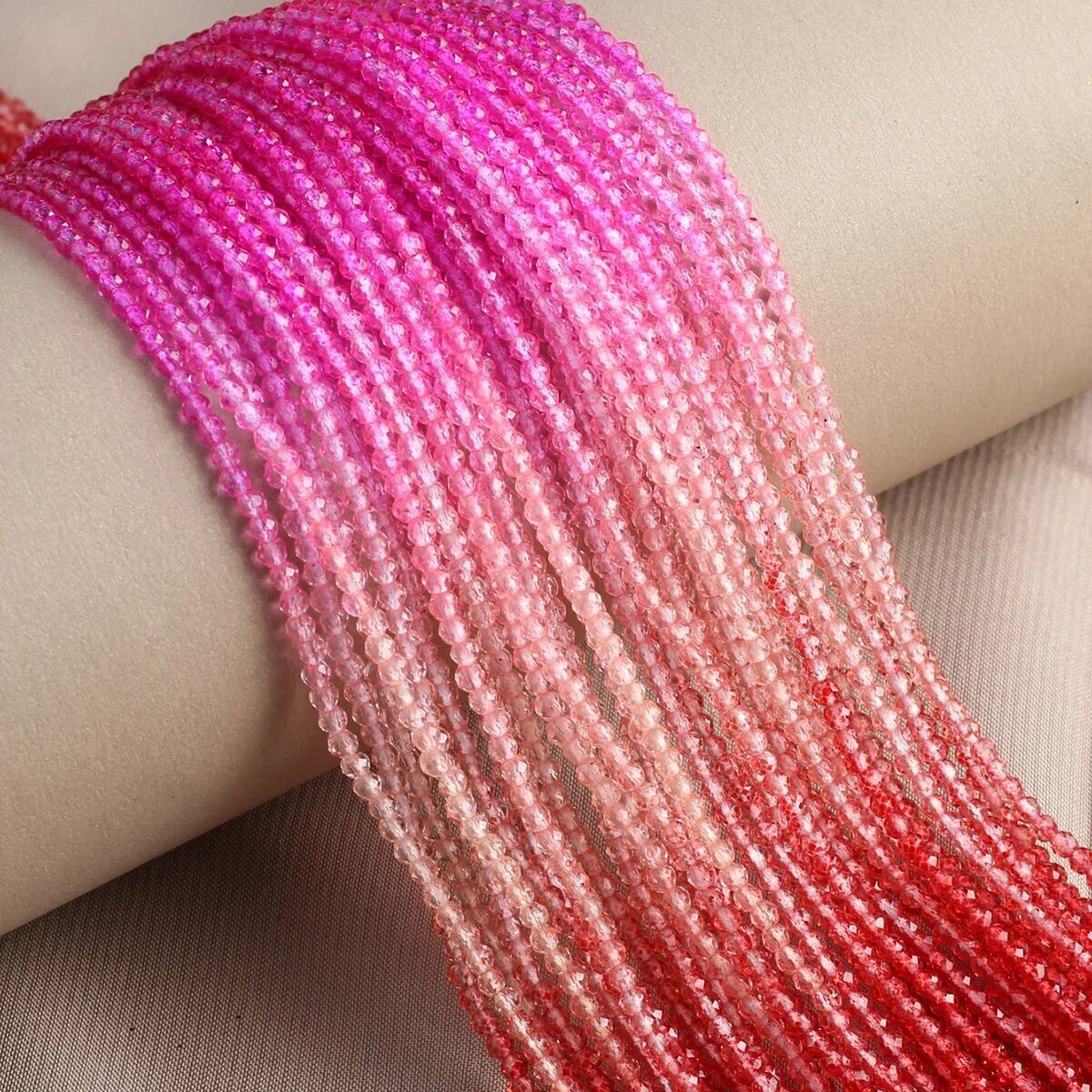 Бусины шпинель и кристалл 125 шт Розовый, 16