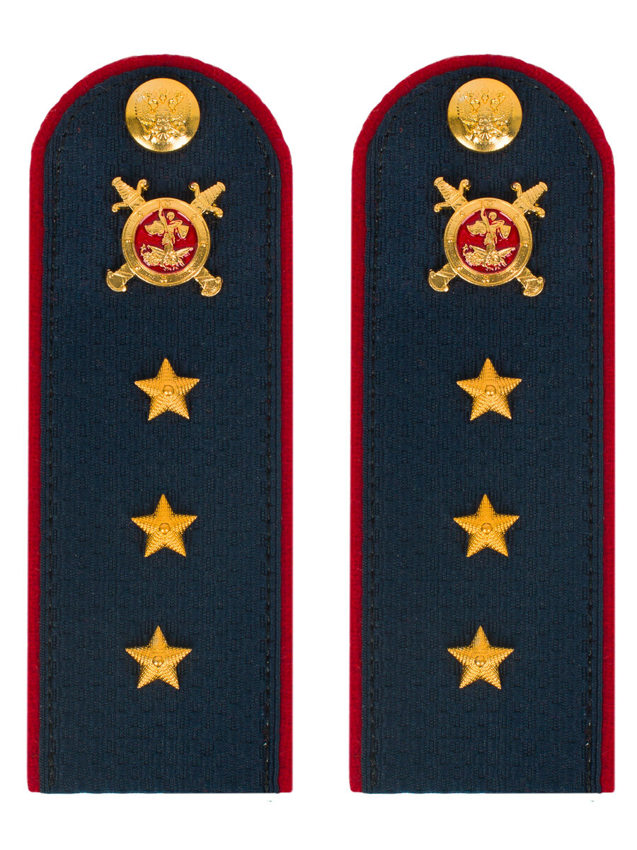 Погоны Полиции темно-синие Картон Звание Старший Прапорщик
