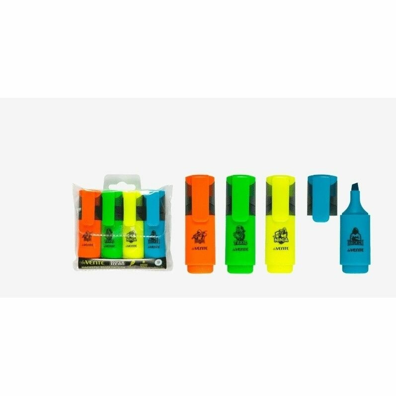 Маркер текстовой deVENTE 4 цвета SuperHero 1-5 мм мини скошенный, пластиковая упаковка (5045336)