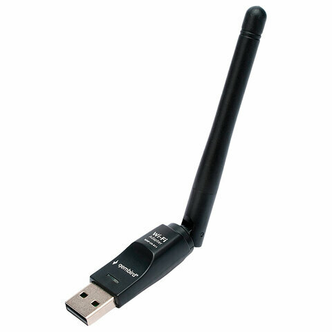 Сетевой адаптер WiFi GEMBIRD 150 Мбит, с антенной, USB, 802.11b/g/n, MT7601, WNP-UA-011