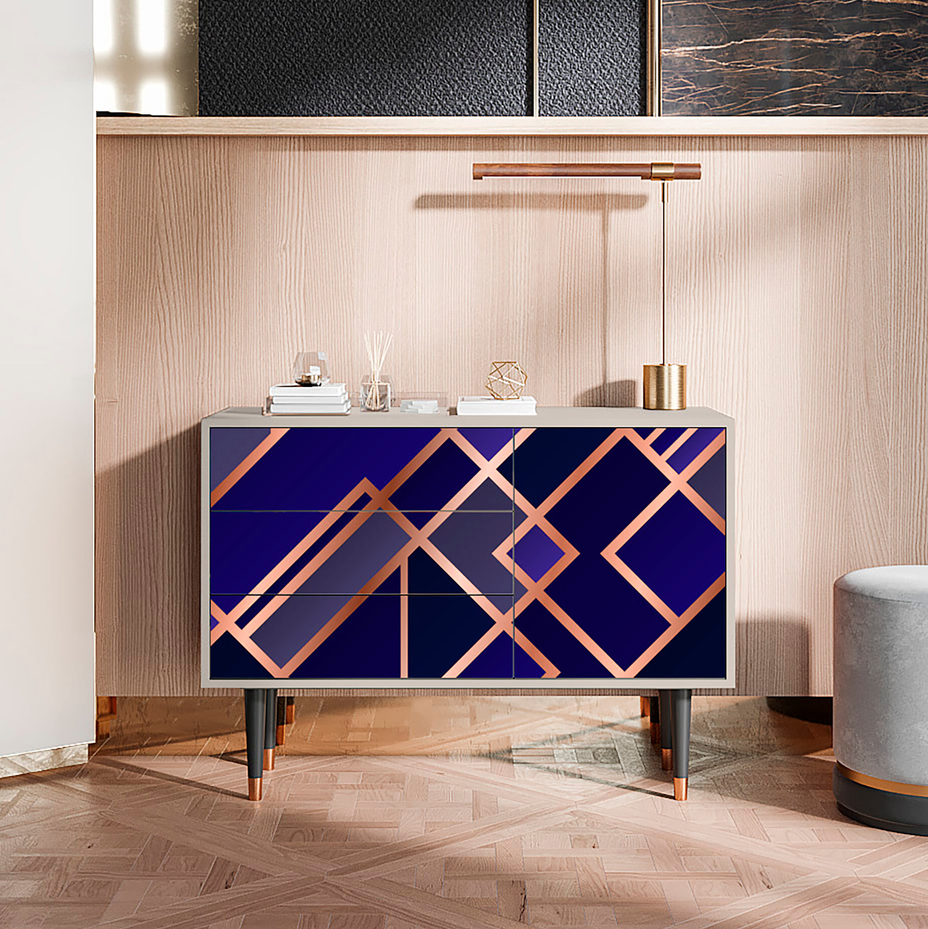 Комод - STORYZ - S3 Aquamarine Getsby, Размер - 115 x 84 x 41 см, Цвет корпуса - , Сатин