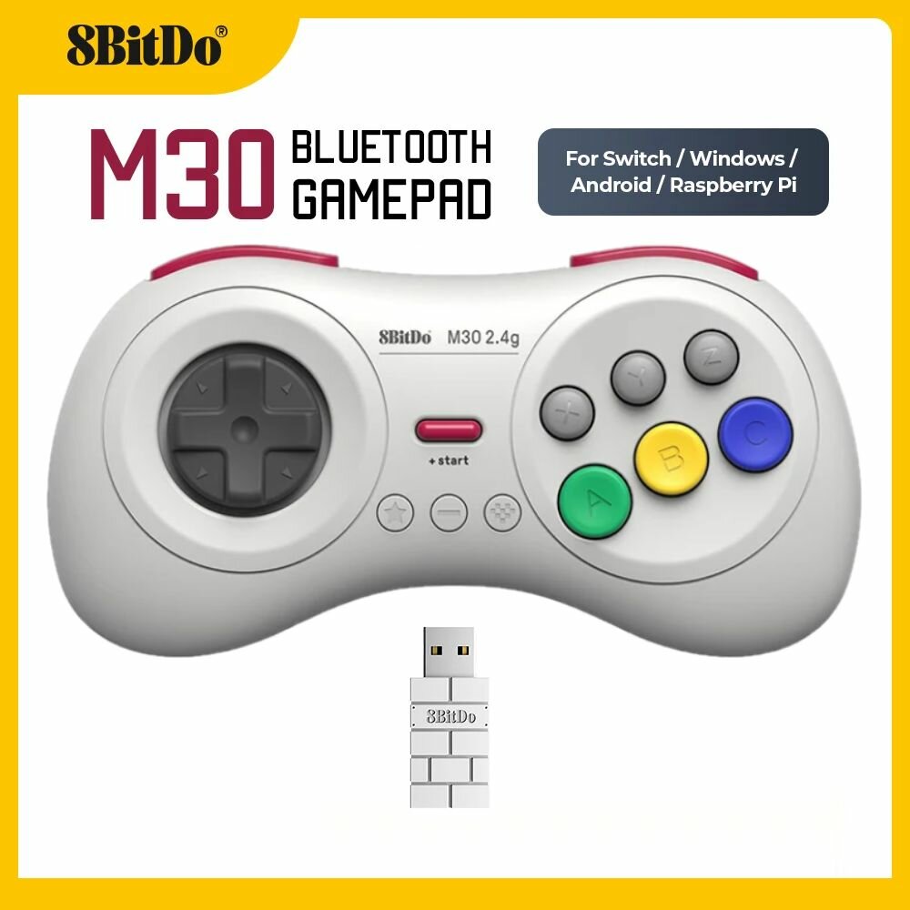Мини-геймпад 8Bitdo-M30 2.4G для Sega Genesis Mini и Mega Drive, аксессуары для игровых консолей