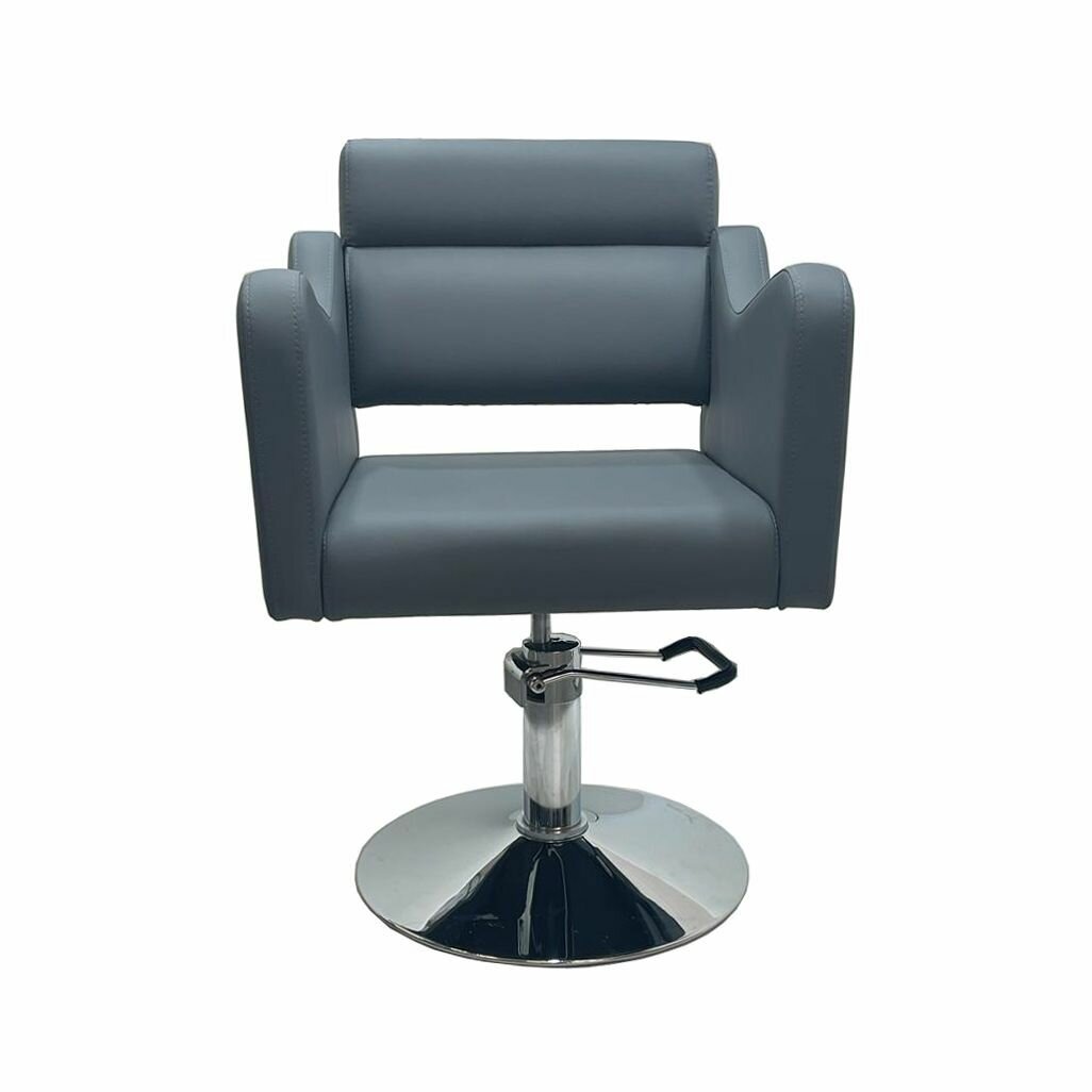 Парикмахерское кресло "Флора", серый цвет, основание - диск, гидравлика