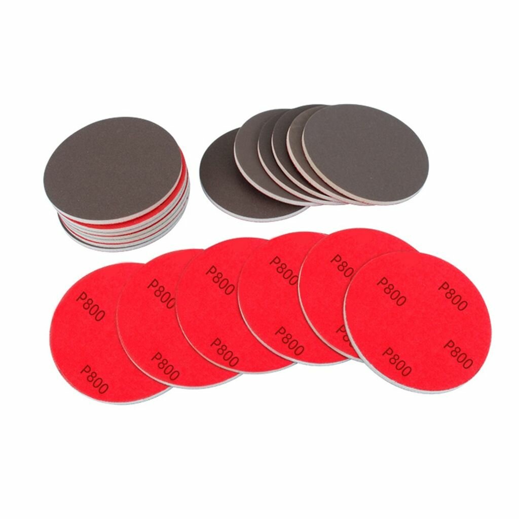 (1 комплект из 20 штук) Коричневая бархатная губчатая наждачная бумага с обратной стороны, флокированная круглая губчатая наждачная бумага-800