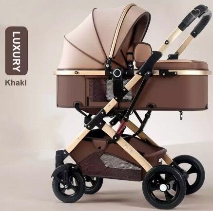 Может лежать или сидеть портативная складная детская коляска регулируемый угол наклона съемная люлька, амортизация, вес 20 кг, люлька может менять направление, оснащена солнцезащитным козырьком