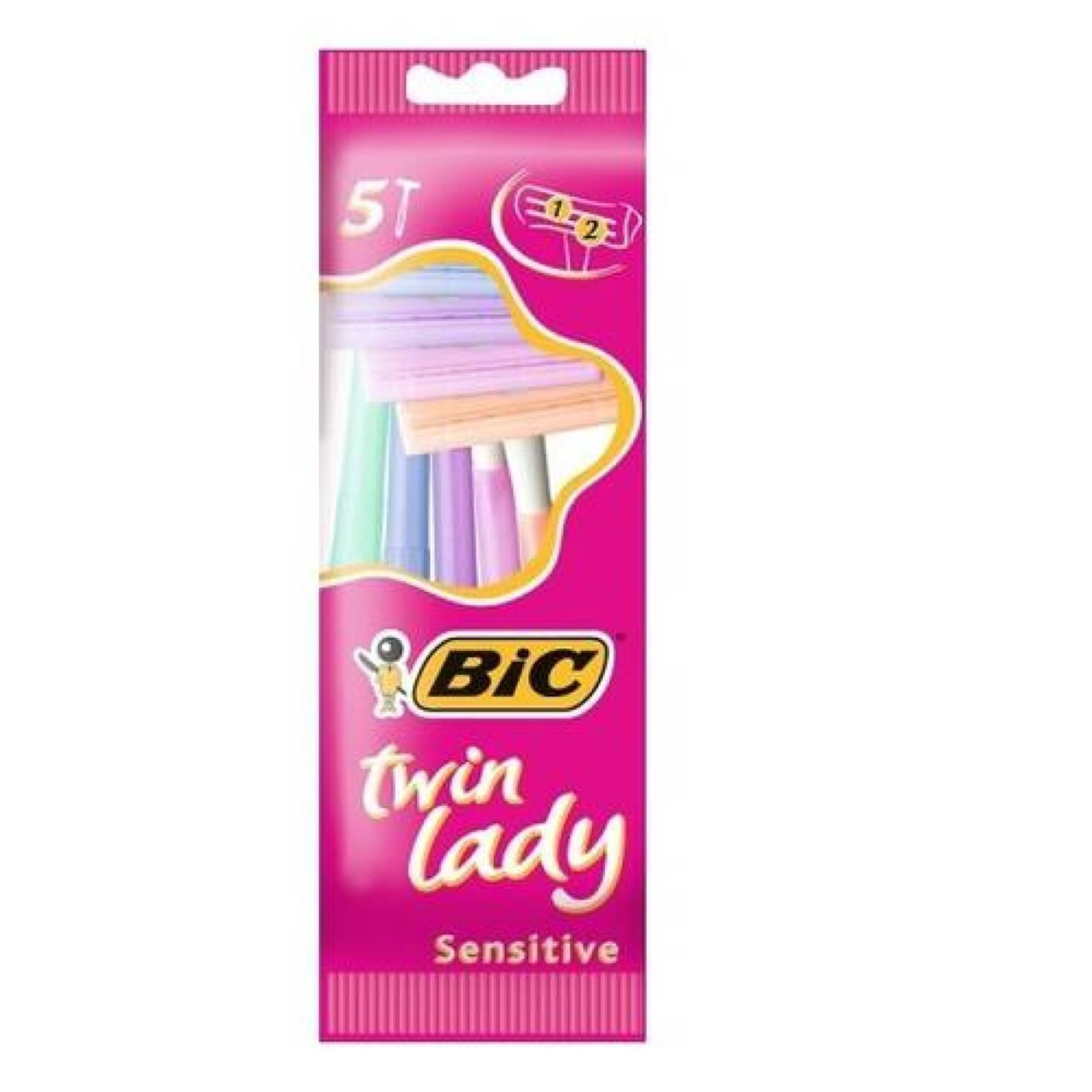 BIC Twin Lady станок одноразовый для чувствительной кожи, женский, упаковка 5 шт