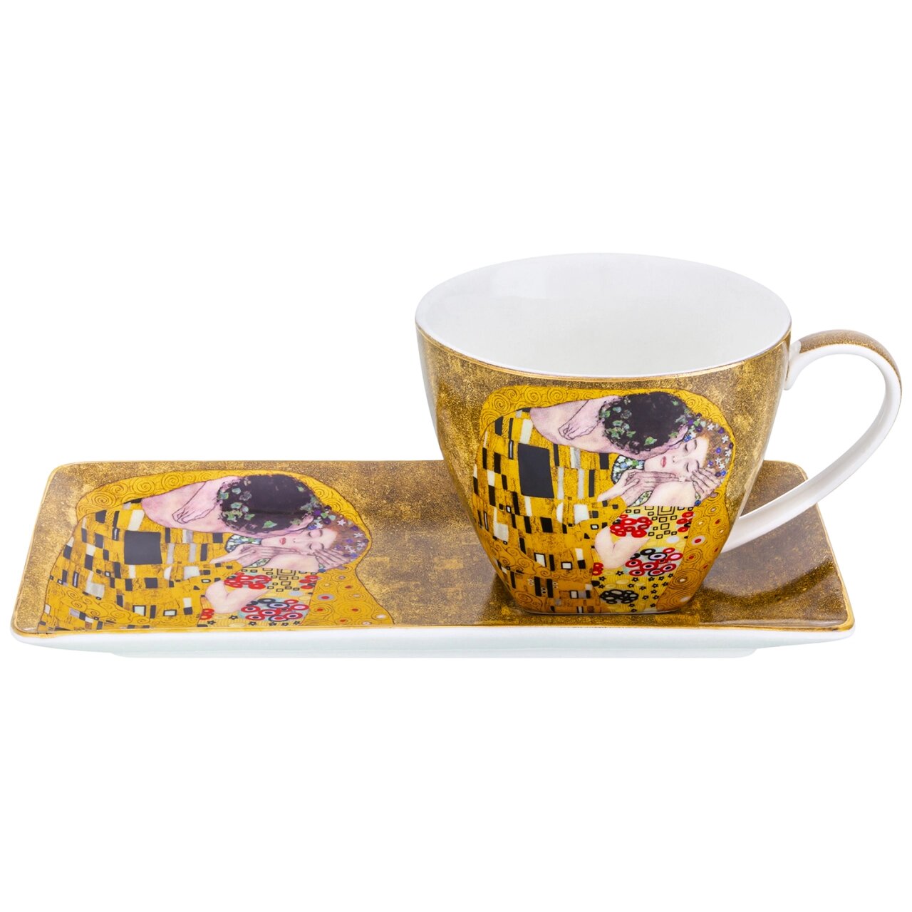 Elan Gallery Поцелуй пара чайная из фарфора 250 мл сервировка чая для уютного чаепития