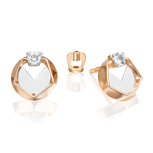 Серьги, золото, 585 проба, топаз