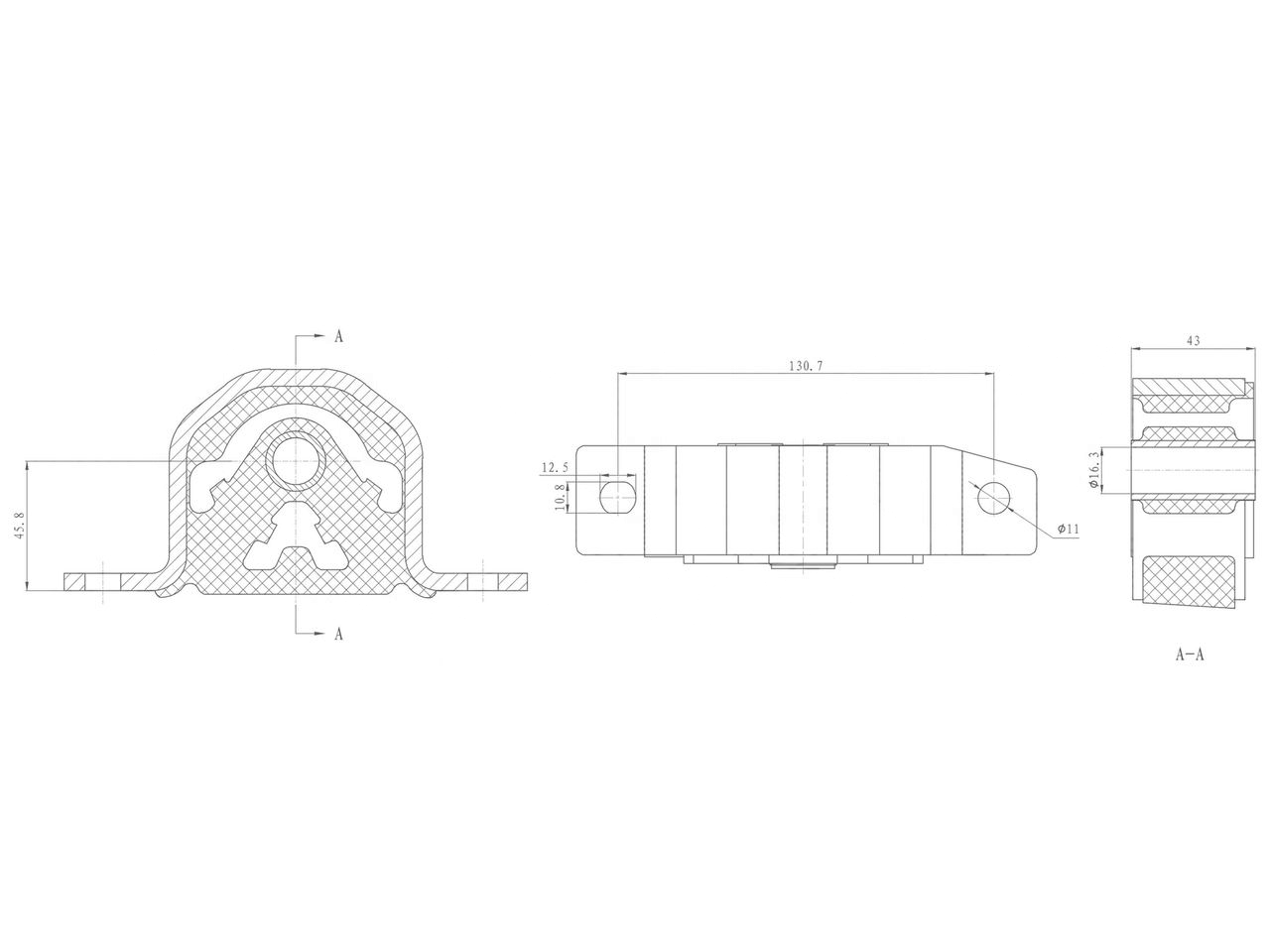 UNIO RMP-15081 (112104M400 / 112104M405 / 112106N000) опора двигателя передняя правая Nissan (Ниссан) Almera (Альмера)