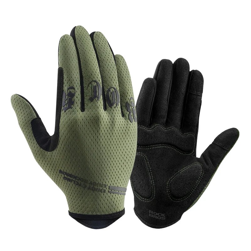 ROCKBROS дышащие велосипедные перчатки Темно-зеленый, XL, S360-1 Green