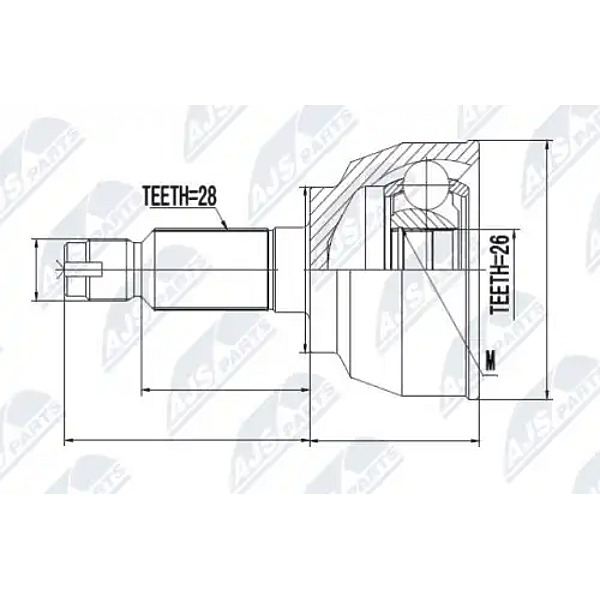 NTY NPZ-MZ-042 шрус наружный Mazda (Мазда) 3 bk 2.3 -09, Mazda (Мазда) 3 2,3 09-шрус наружный Mazda (Мазда) 3