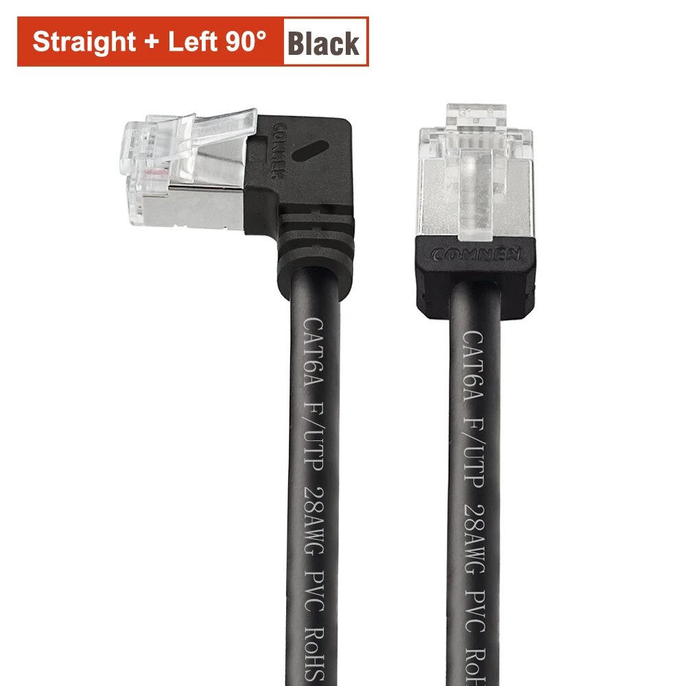 COMNEN Cat6a Ethernet кабель 90 градусов Left 90 FTP, 1.5m